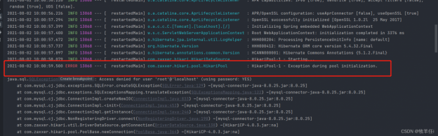 [Solved] springboot Project Run Error: HikariPool-1 – Exception during pool initialization ...